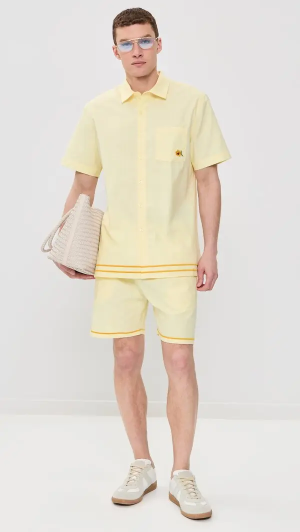Fanm Mon Efe Embroidered Linen Camp Shirt