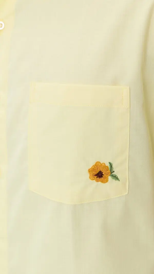 Fanm Mon Efe Embroidered Linen Camp Shirt