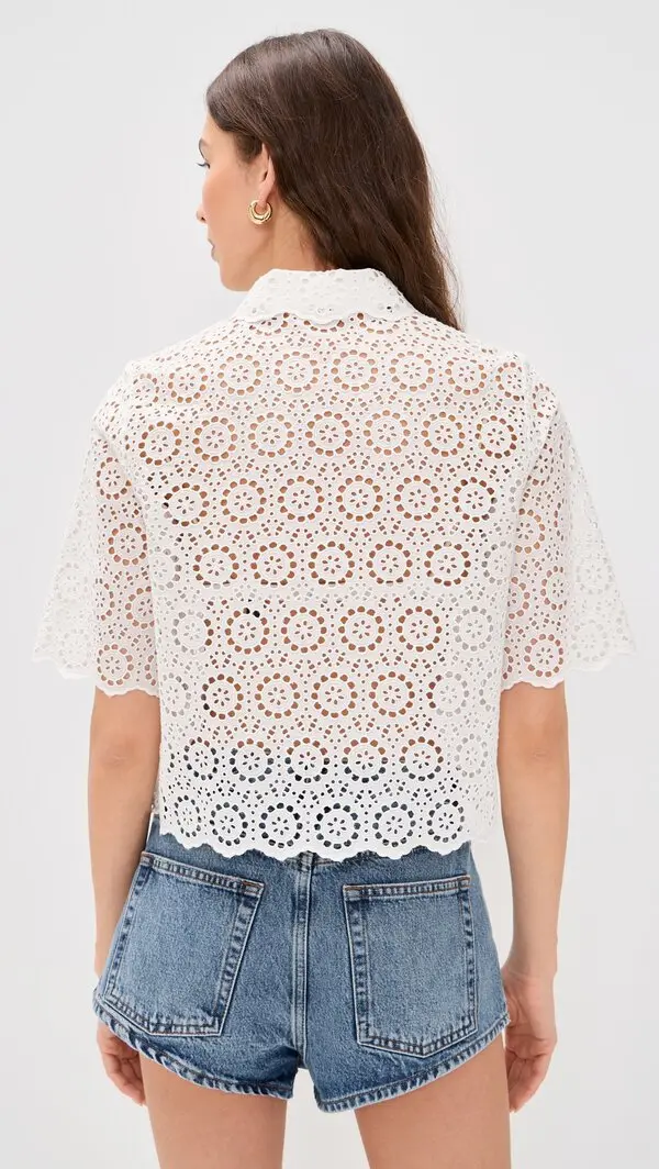 FRAME The Petal Eyelet Shirt