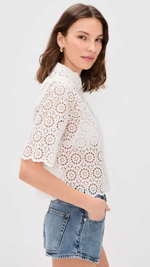 FRAME The Petal Eyelet Shirt