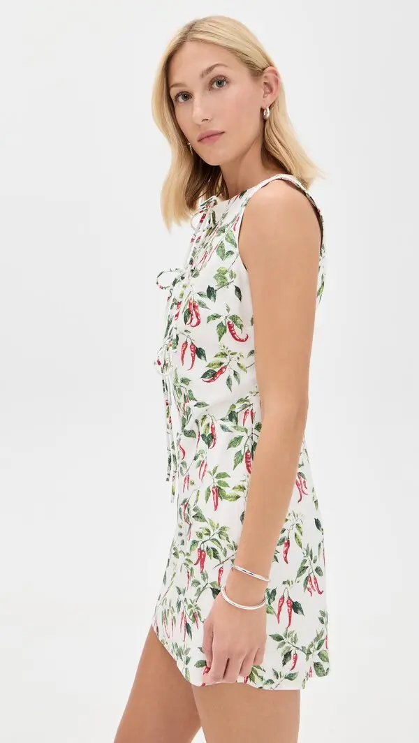 ANOTHER GIRL Chili Print Tie Front Mini Dress