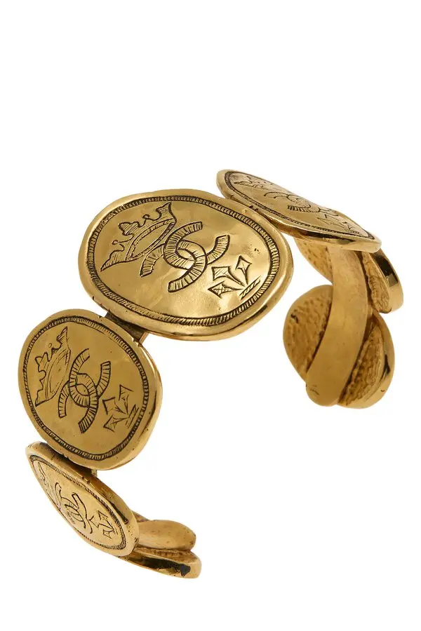 Chanel Cc' Coin Cuff - Gold