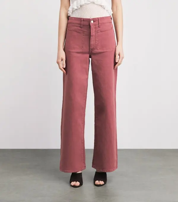 Paige Anessa Wide-leg Jeans - Pink