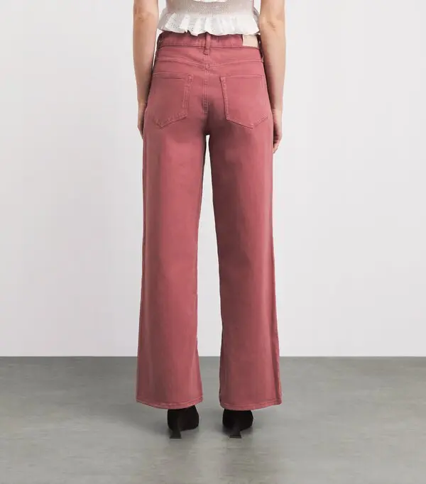 Paige Anessa Wide-leg Jeans - Pink