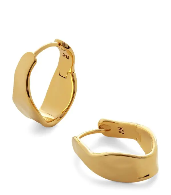 Monica Vinader Vermeil Wave Hoop Earrings - Gold