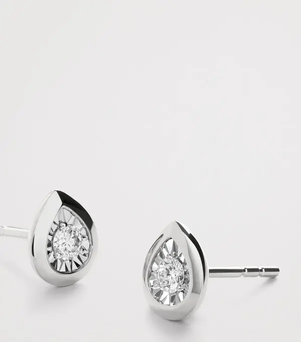 Monica Vinader Sterling And Diamond Stud Earrings