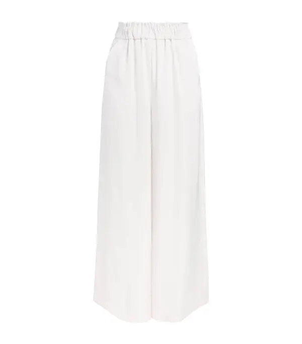 Claudie Pierlot Satin Wide Leg Trousers - White