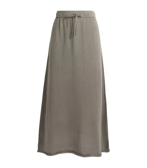 LAUREN MANOOGIAN Pima Cotton Veil Midi Skirt - Brown