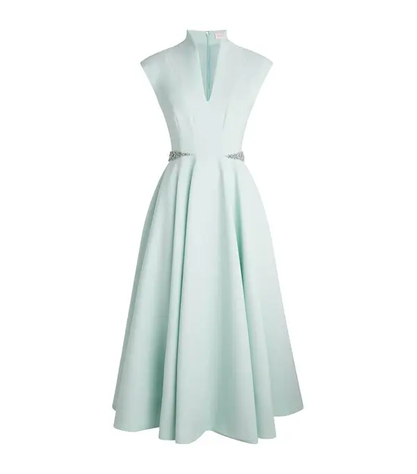 Sabina Bilenko Crepe Erica Midi Dress - Green