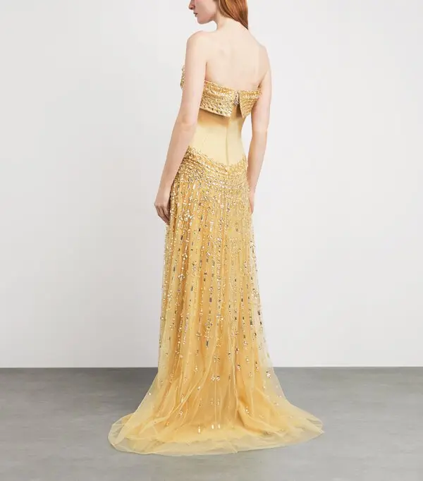 GEORGES HOBEIKA Embellished Strapless Gown