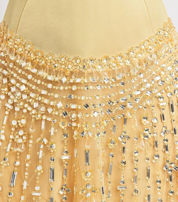 GEORGES HOBEIKA Embellished Strapless Gown