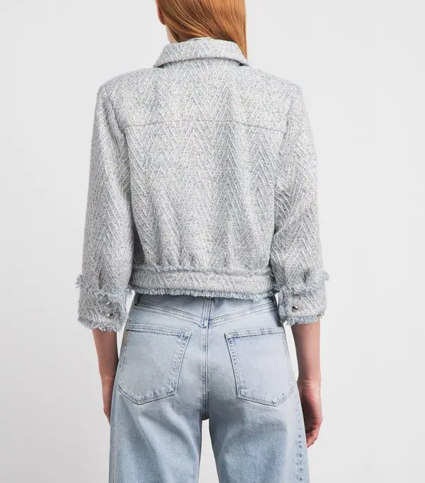 L'Agence Tweed Chevron Jacket - Blue