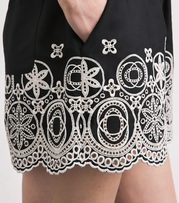 La DoubleJ Cotton Embroidered Shorts