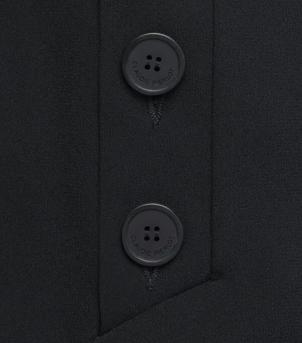 Claudie Pierlot Buttoned Wide-leg Tailored Trousers - Black