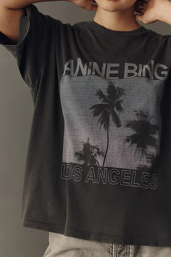 ANINE BING Cade Palm Trees Graphic Tee