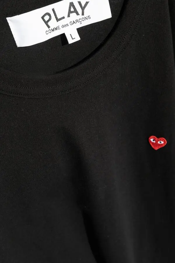 Play Comme Des Garcon T-shirt With Logo Patch - Black