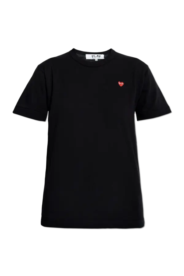 Play Comme Des Garcon T-shirt With Logo Patch - Black