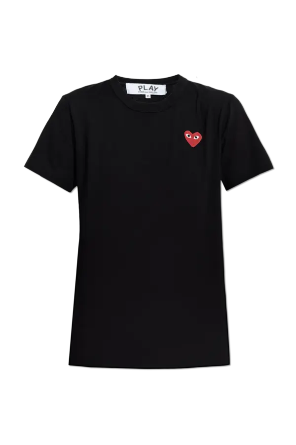 Play Comme Des Garcon T-shirt With Logo Patch - Black