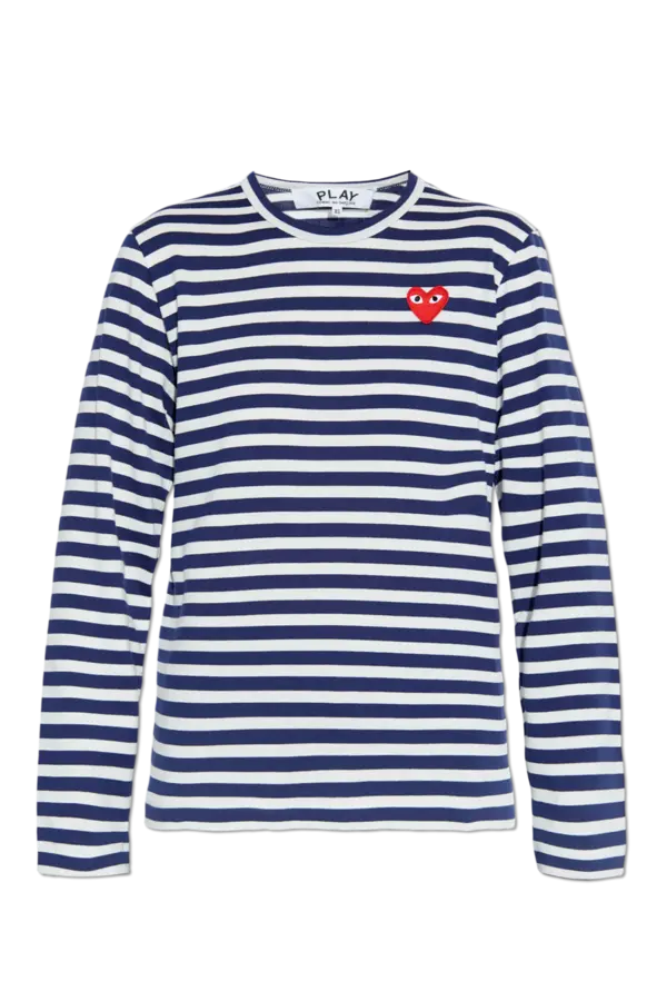 Play Comme Des Garcon Striped Top - Navy Blue