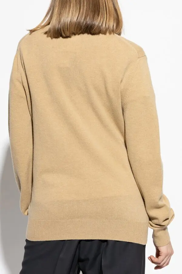 Play Comme Des Garcon Cardigan With Logo Patch - Beige