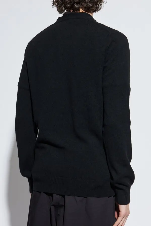 Play Comme Des Garcon Cardigan With Logo Patch - Black