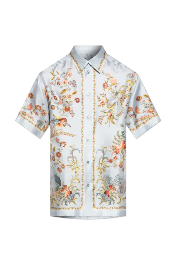 Etro Silk Shirt With Floral Motif - Multicolour