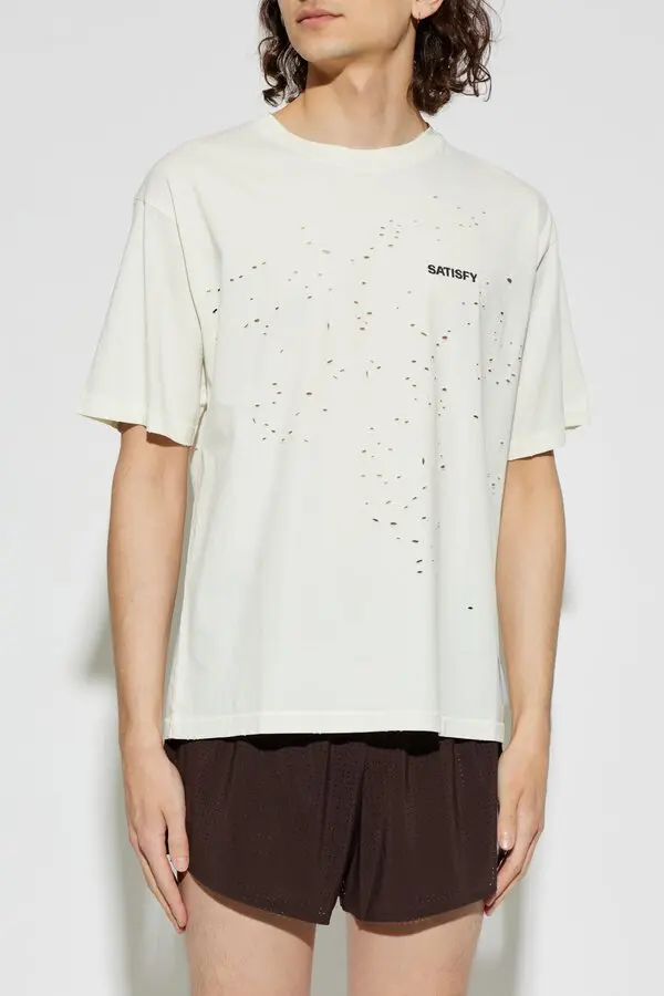 Satisfy T-shirt ‘mothtech - Cream
