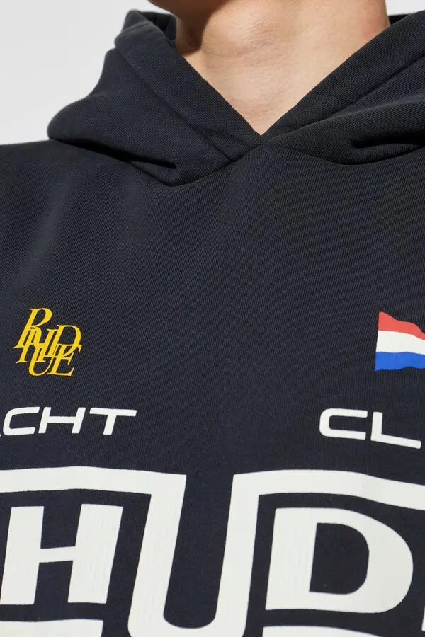 Rhude Printed Hoodie - Black