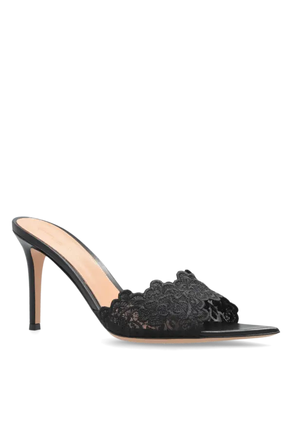 GIANVITO ROSSI Yvonne Heeled Mules - Black