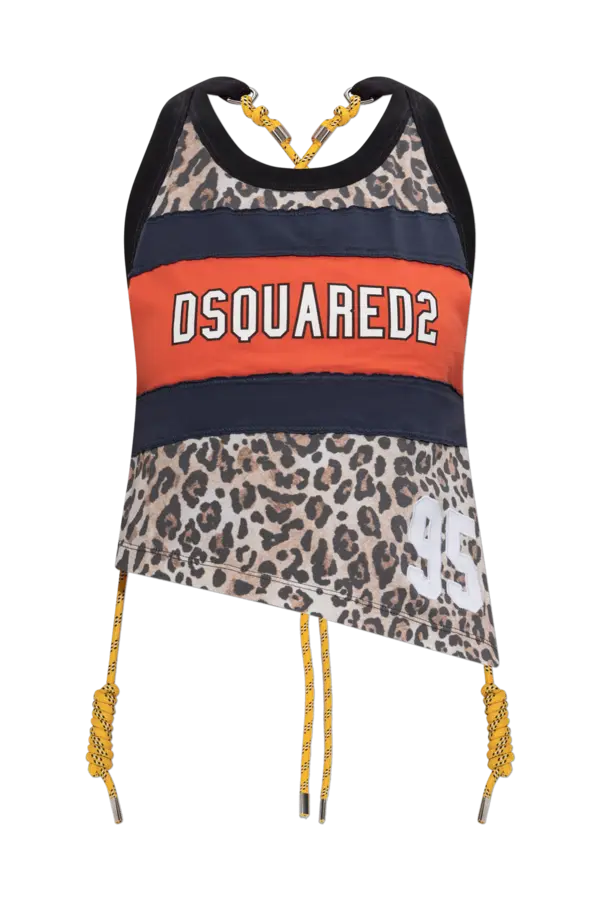 Dsquared2 Logo Top With Asymmetrical Cut - Multicolour