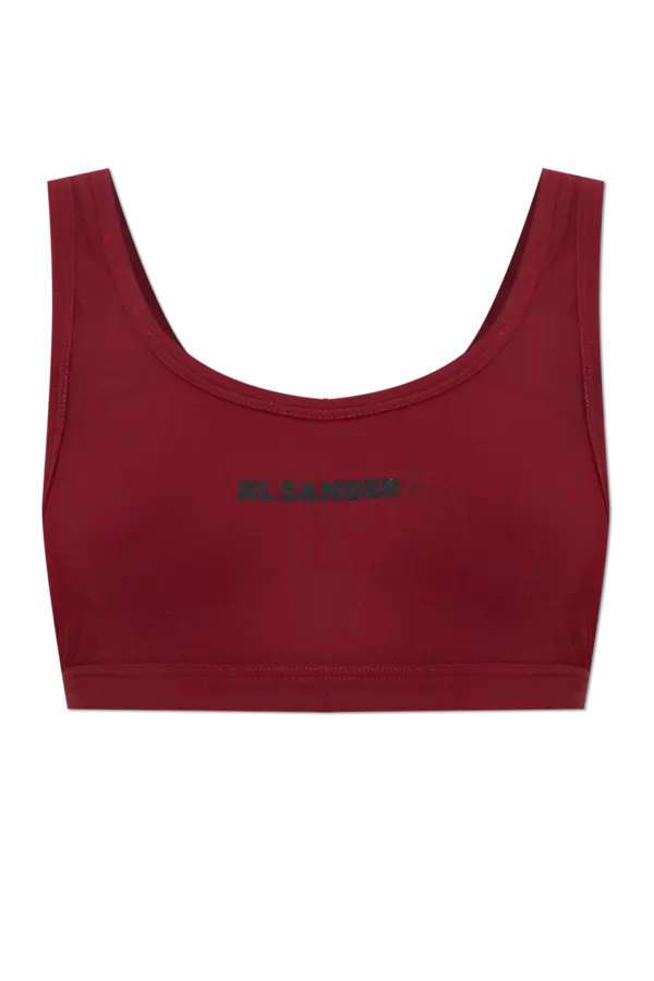 JIL SANDER Lingerie Top With Logo - Burgundy