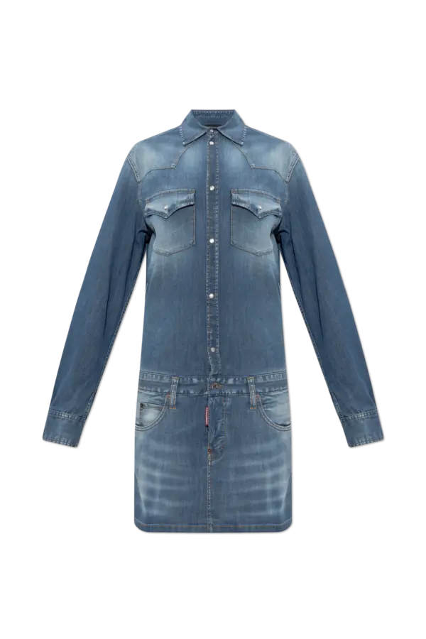 Dsquared2 Denim Shirt Dress - Blue