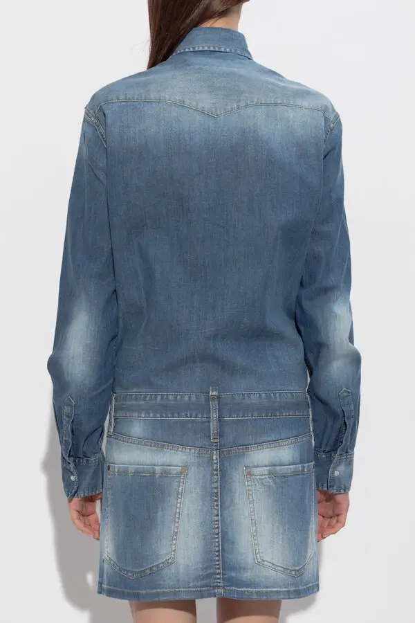 Dsquared2 Denim Shirt Dress - Blue