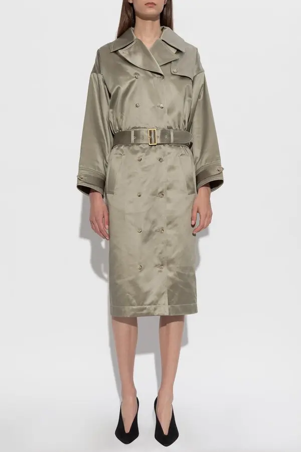 WILLY CHAVARRIA Belted Trench Coat - Green