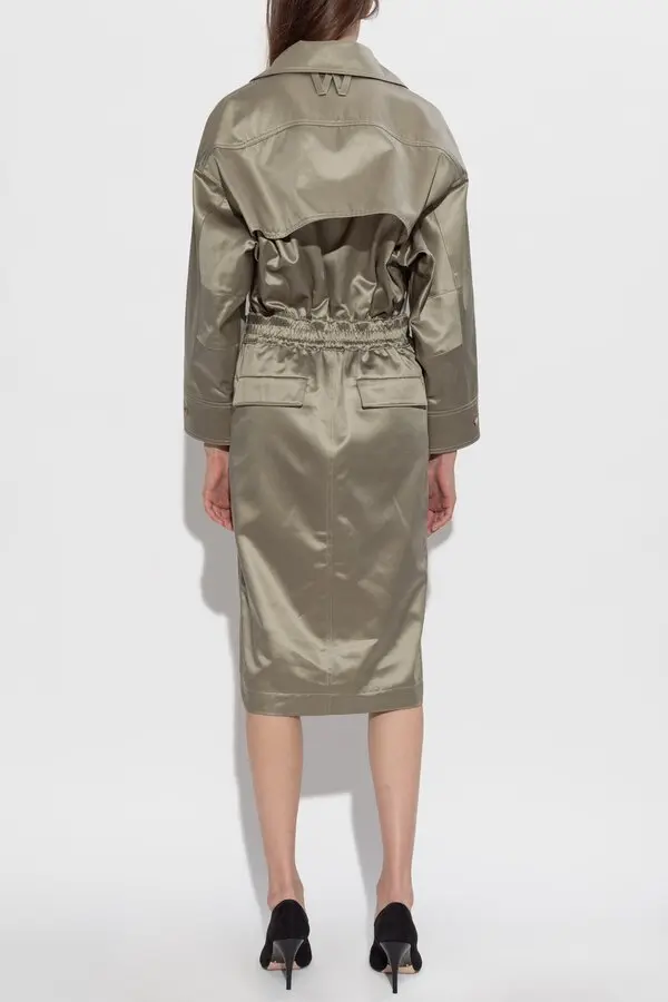 WILLY CHAVARRIA Belted Trench Coat - Green