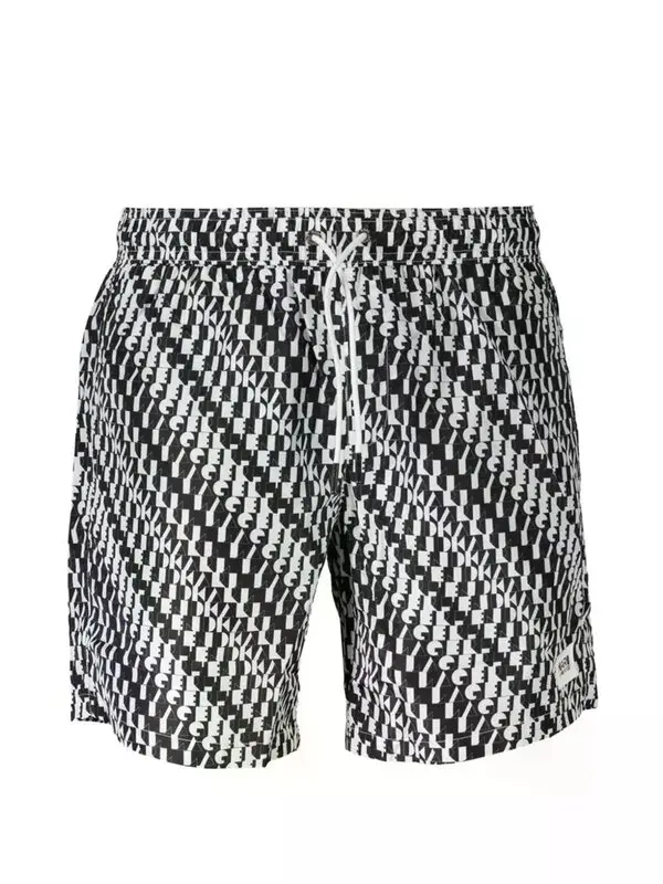 Karl Lagerfeld Logo-print Drawstring Swim Shorts - Black