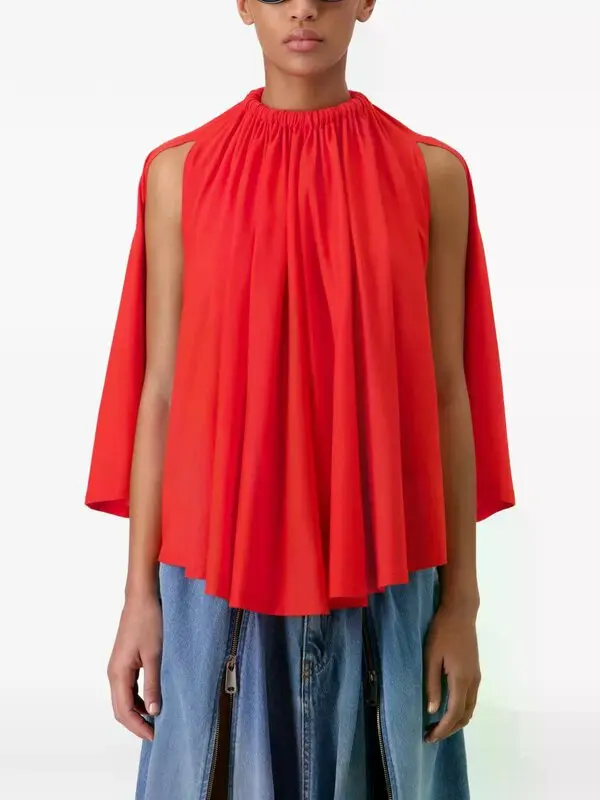 Coperni Asymmetric Draped Blouse - Red