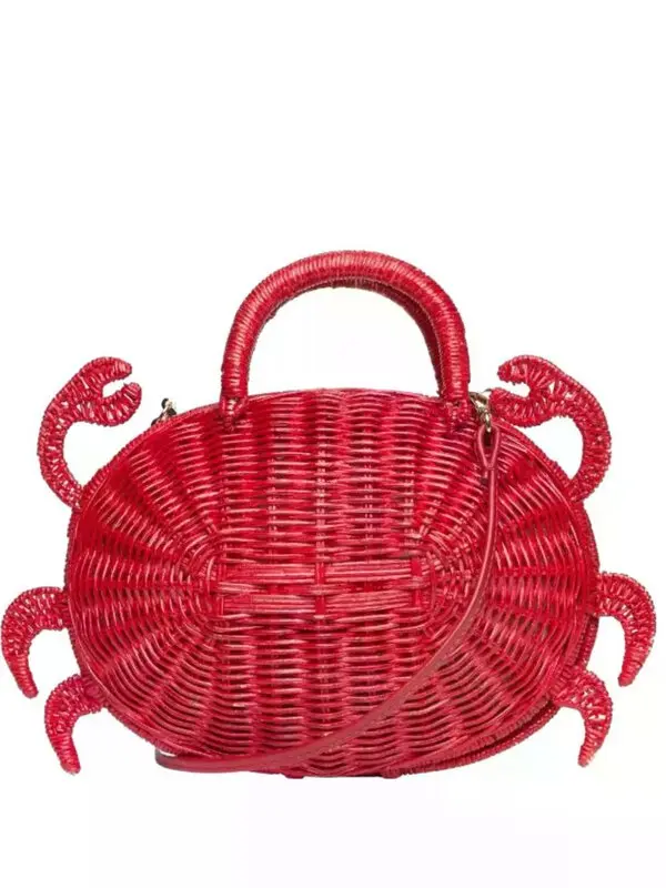 Poolside July Crab Woven Clutch Bag - Red