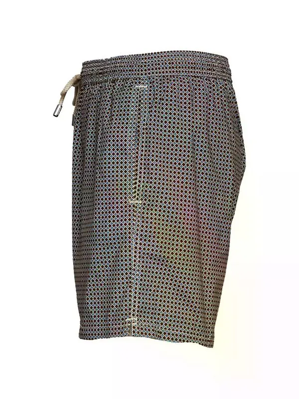 MC2 SAINT BARTH Geometric-print Swim Shorts - Black