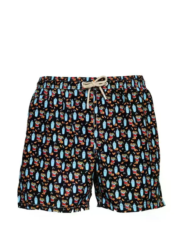 MC2 SAINT BARTH Negroni-print Swim Shorts - Black