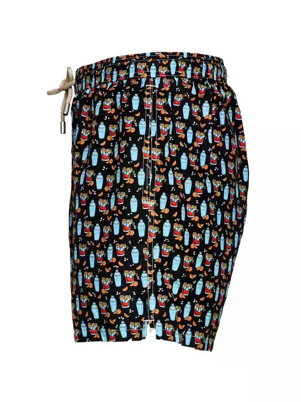 MC2 SAINT BARTH Negroni-print Swim Shorts - Black
