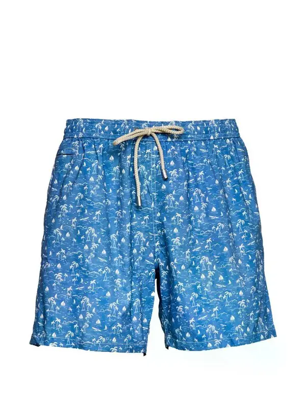 MC2 SAINT BARTH Drawstring Swim Shorts - Blue