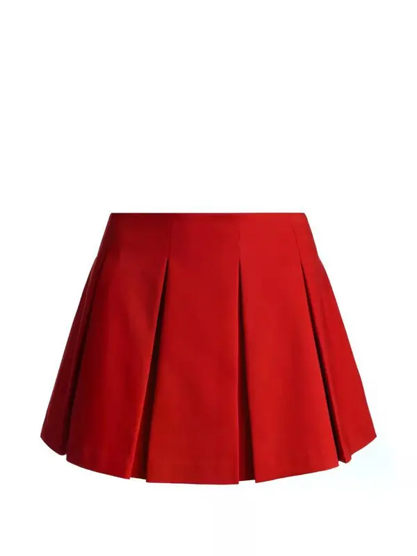 Alice + Olivia Emilie Wide-pleat Mini Skirt - Red