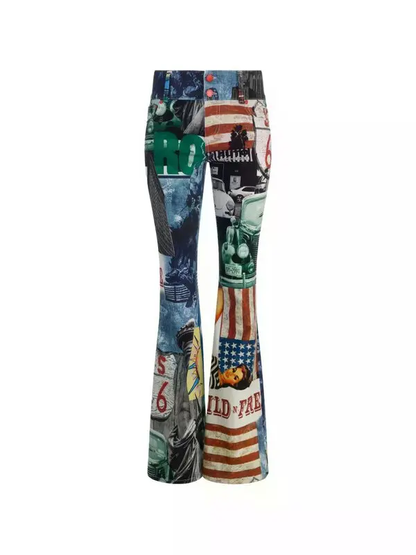 Alice + Olivia Kai Graphic Print Flared Jeans