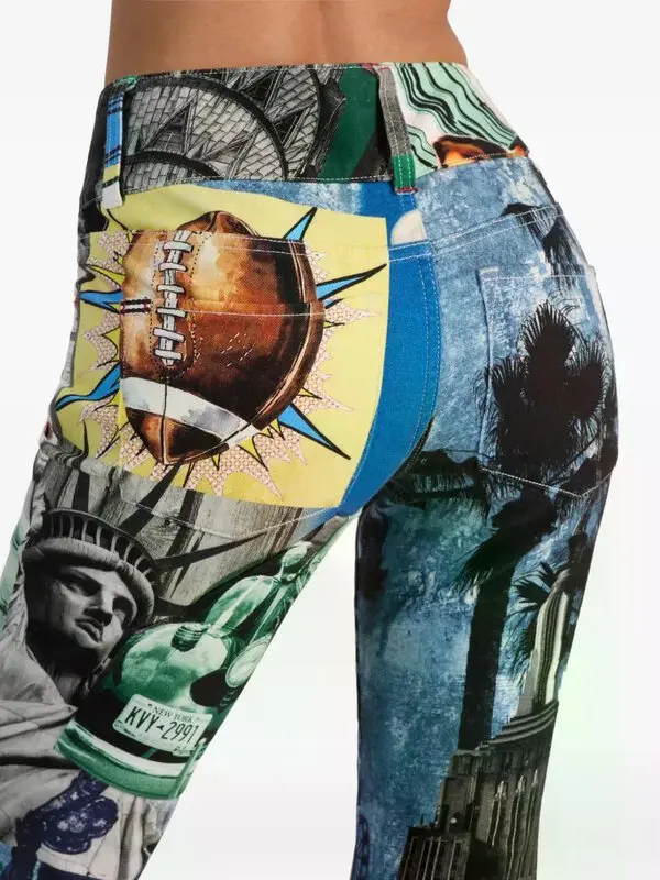 Alice + Olivia Kai Graphic Print Flared Jeans