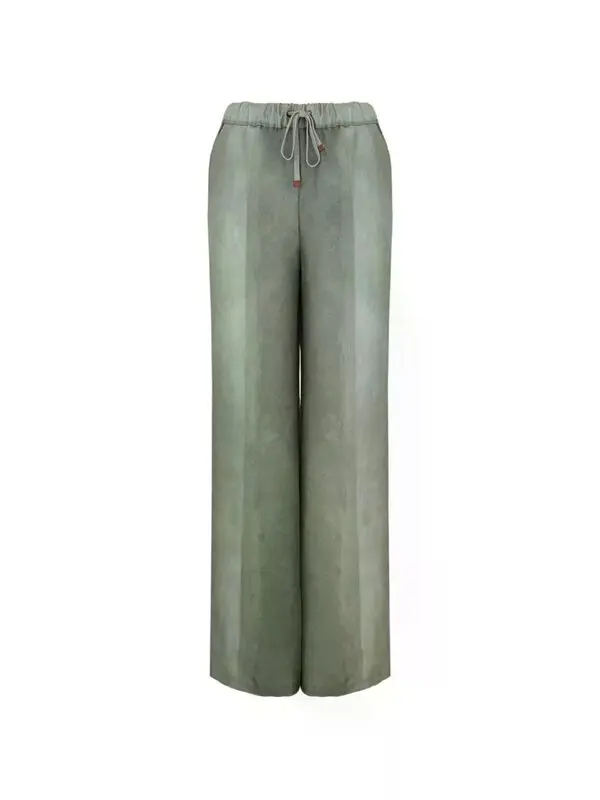 Lorena Antoniazzi Striped Drawstring-waist Trousers - Green