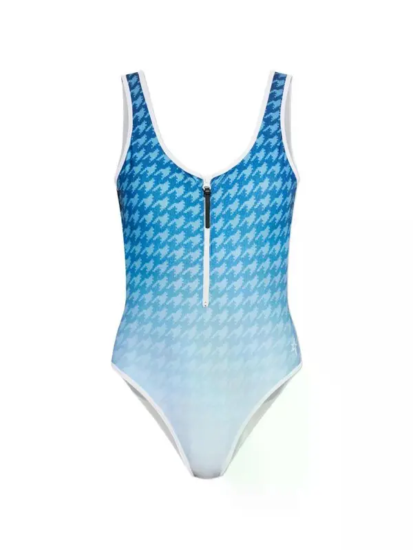 Perfect Moment Houndstooth Ombré Swimsuit - Blue