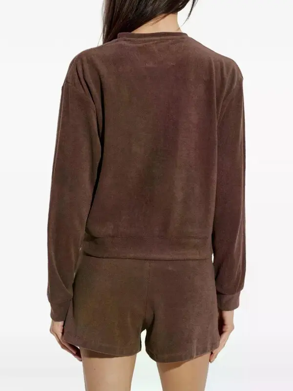 Perfect Moment Star-embroidered Terrycloth Sweatshirt - Brown