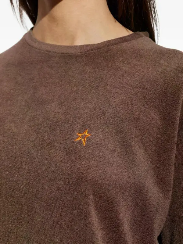 Perfect Moment Star-embroidered Terrycloth Sweatshirt - Brown