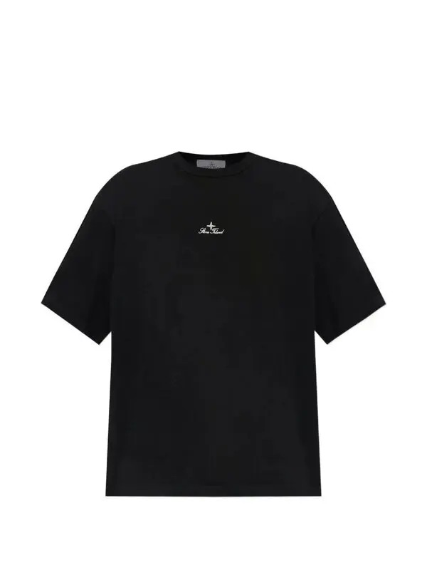 Stone Island Logo-embroidered T-shirt - Black